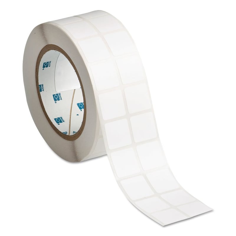 Thermal Transfer Printable Labels, 0.92 in x 0.9 in, White | TechproTool