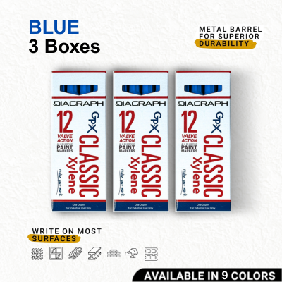 Diagraph GP-X Classic Markers - Blue - 3 boxes | TechproTool