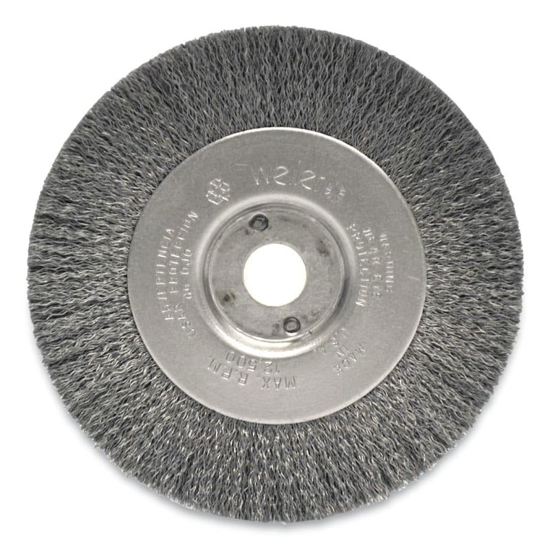 Narrow Face Crimped Wire Wheel 4 in D x 1/2 in W .0118 in Steel 6000 ...