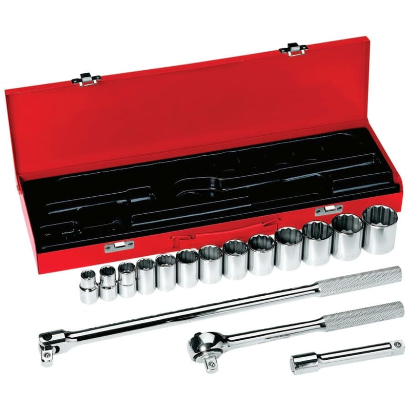 16 Piece Socket Sets 1/2 in 12 Point | TechproTool