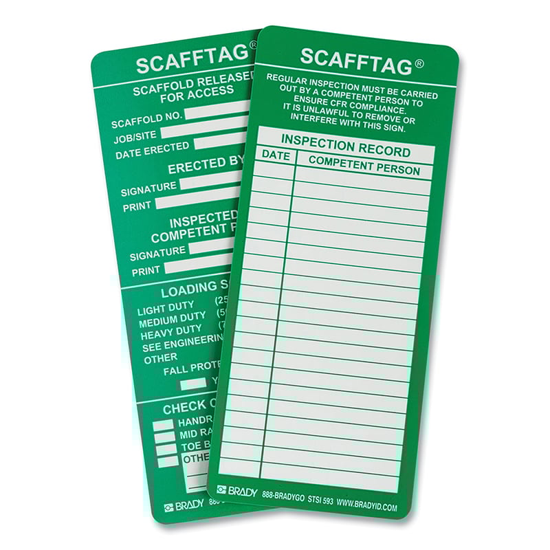 ScaffTag® Green Inspection Insert 3.12 in W Green on White | TechproTool