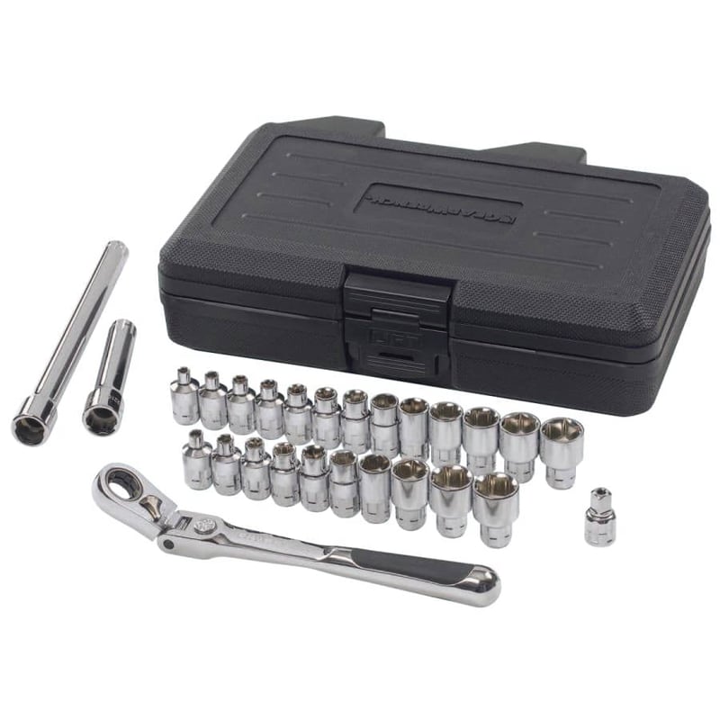 Pass-Thru™ Vortex® Ratchet Sets 27 Pc 1/4 in 6 Point | TechproTool