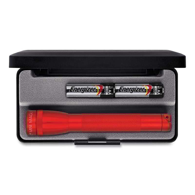 Mini Maglite AA Flashlight 2 AA 14 Lumens Red Presentation Box ...
