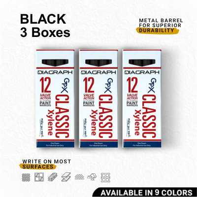 Diagraph GP-X Classic Markers - Black - 3 boxes | TechproTool