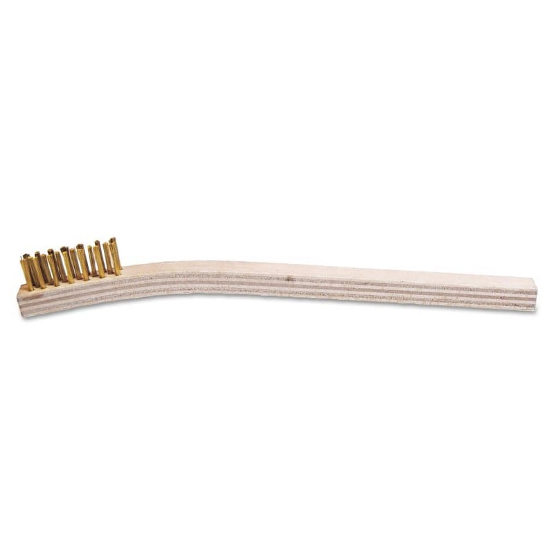 Inspection Brushes 3 x 7 Rows Brass Bent Wood Handle | TechproTool