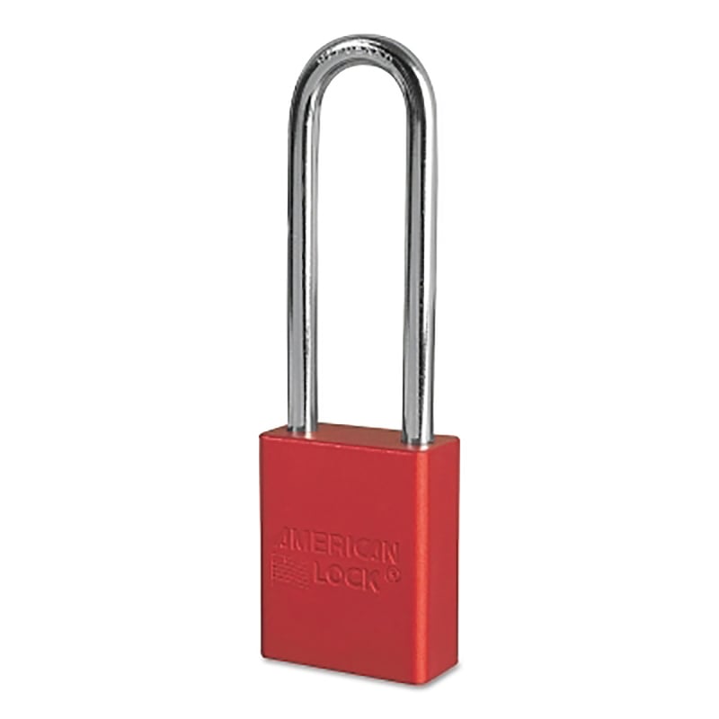 ALUMINUM PADLOCK - RED 3" SHACKLE | TechproTool